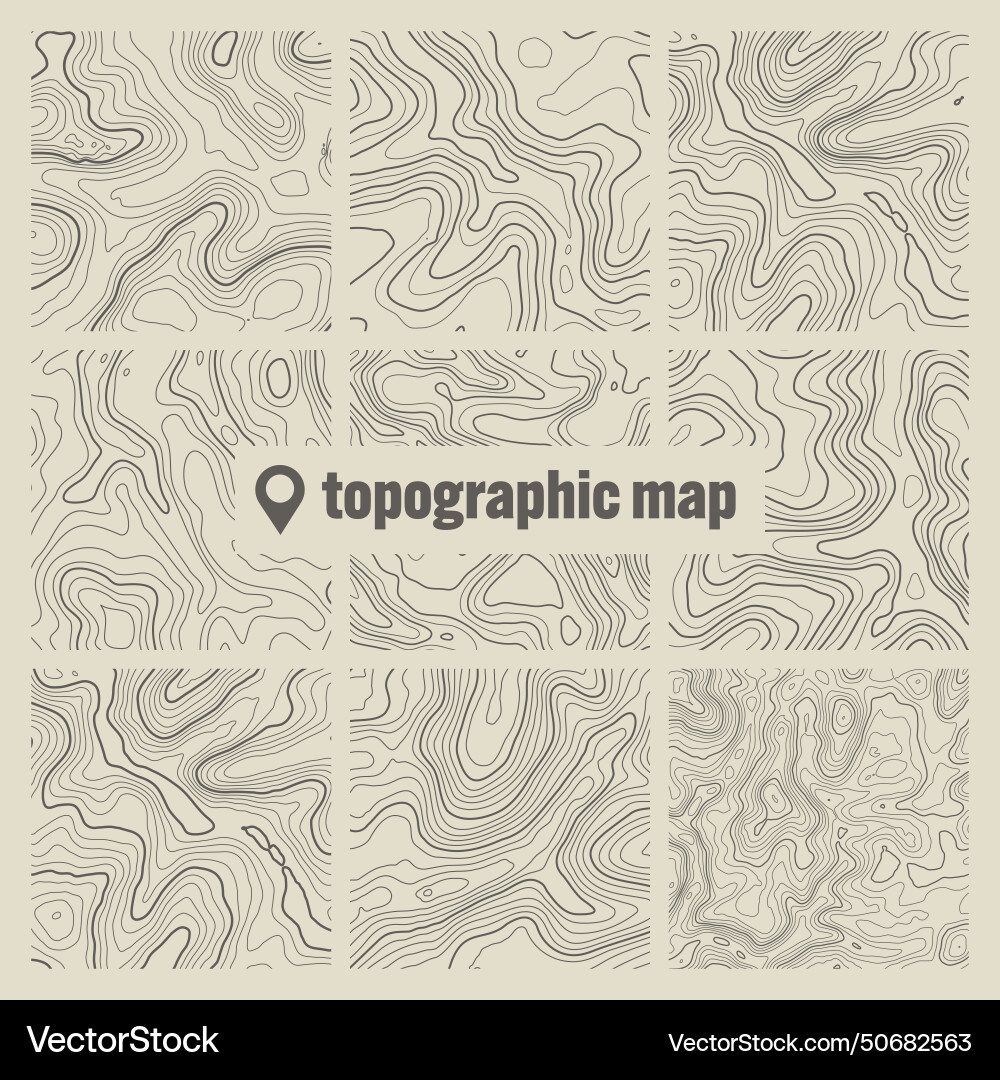 Topographic map with contour lines geographic Vector Image