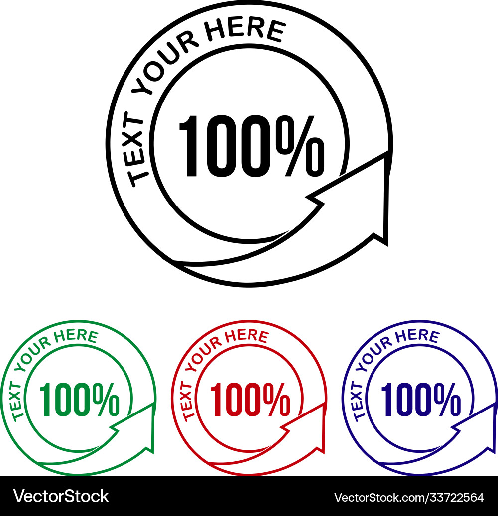 100 text label template design Royalty Free Vector Image