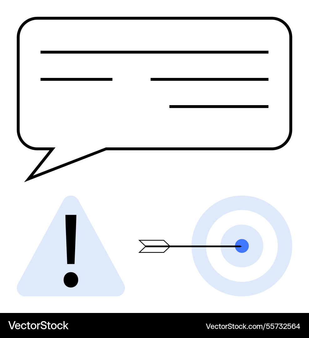 Communication focus and caution symbols Royalty Free Vector