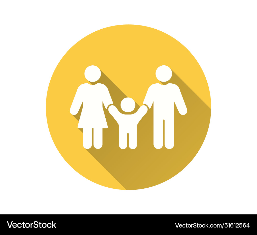 Complete family icon flat design with long Vector Image