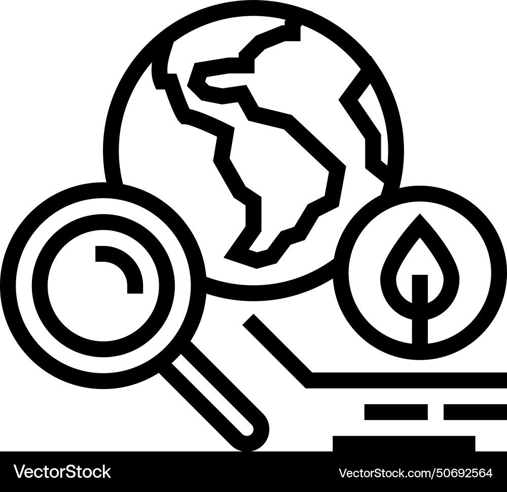 Environmental impact assessments line icon Vector Image