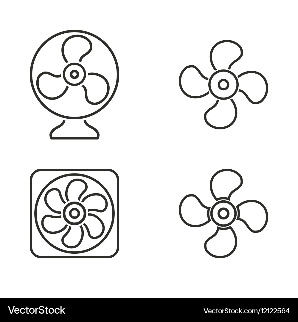 Fan icon set Royalty Free Vector Image - VectorStock