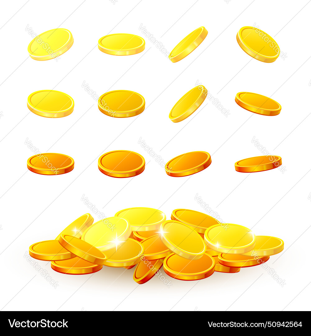 Golden coins Royalty Free Vector Image - VectorStock