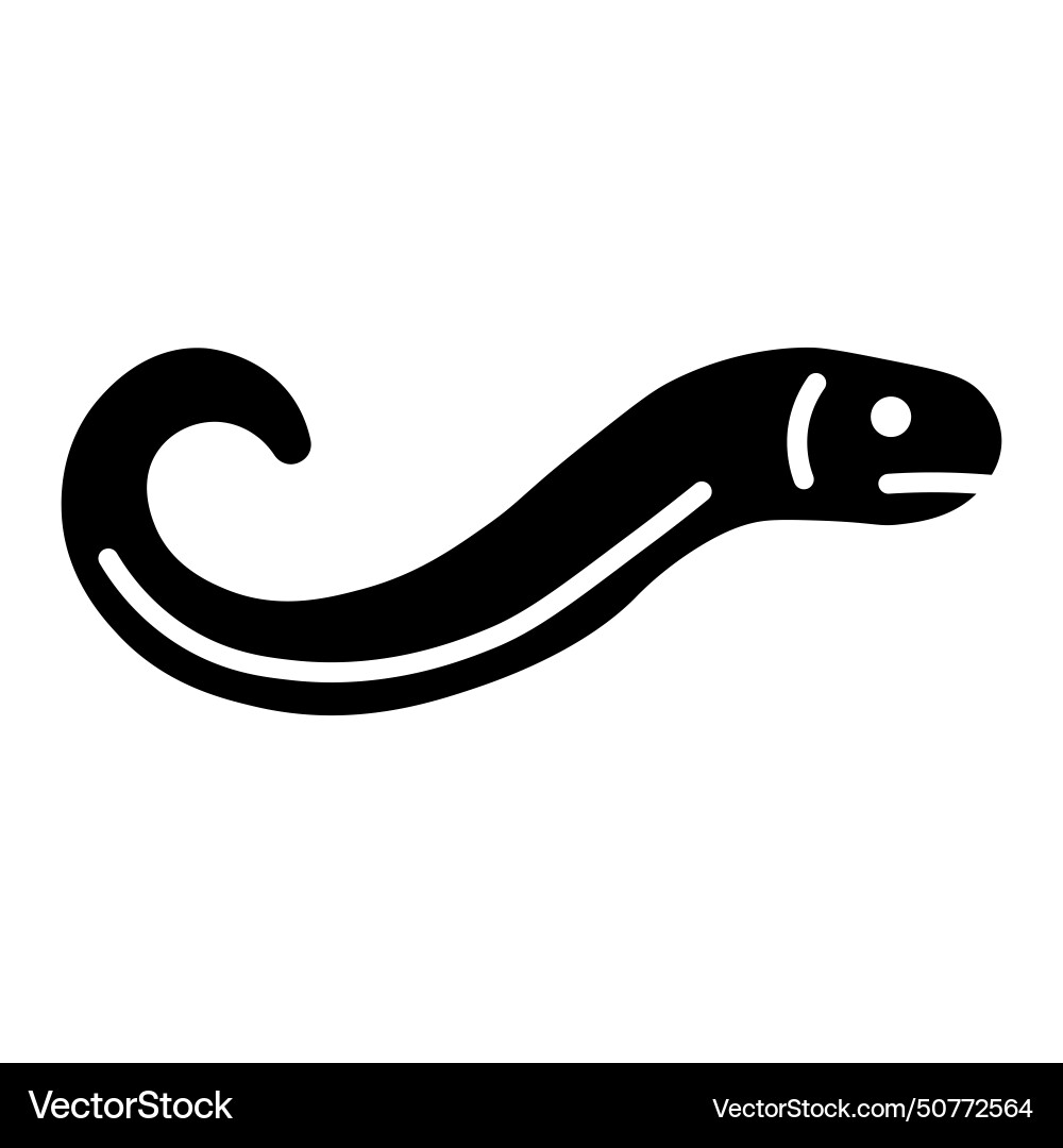 Green eel icon on white background Royalty Free Vector Image