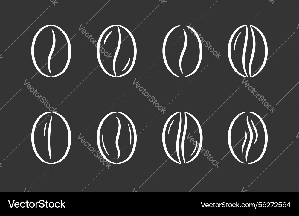 Hand drawn coffee beans Royalty Free Vector Image