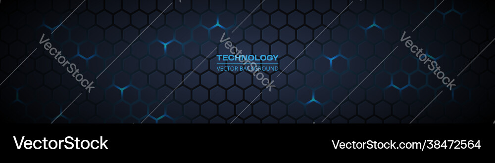 Hexagonal Tech Abstract Banner Royalty Free Vector Image