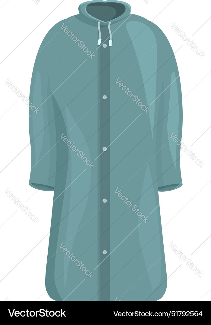 Long raincoat protecting from cold and rain Vector Image