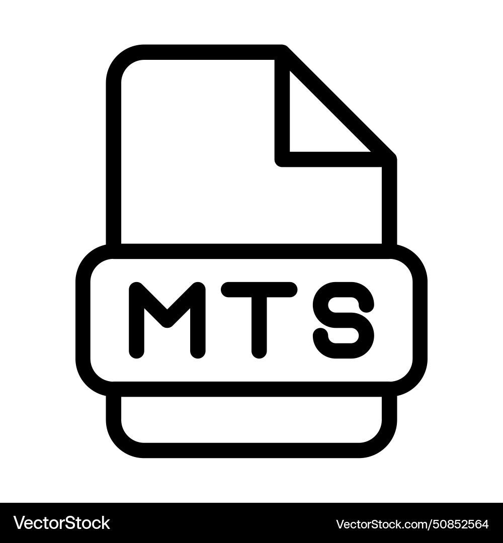 Mts file icon type files sign outline symbol Vector Image