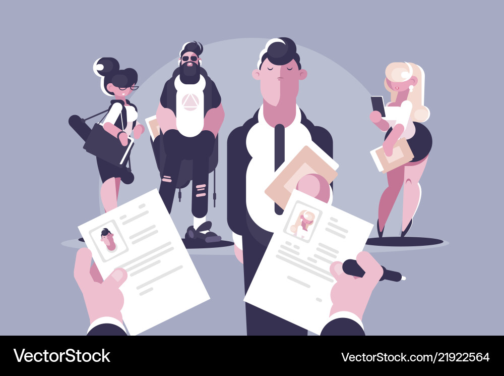 Recruitment and Gender Diversity Royalty Free Vector Image