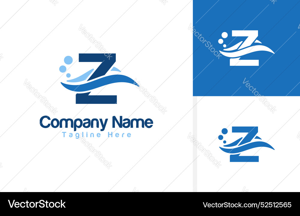 A wave icon and letter z logo inspiration Vector Image