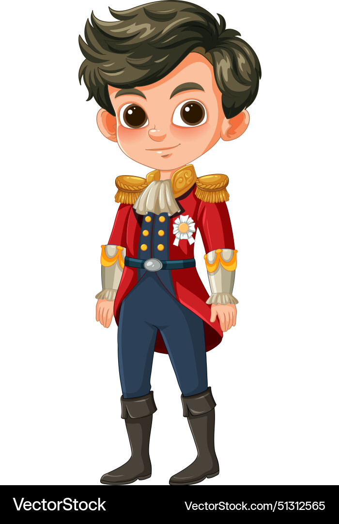 A young boy dressed as prince Royalty Free Vector Image