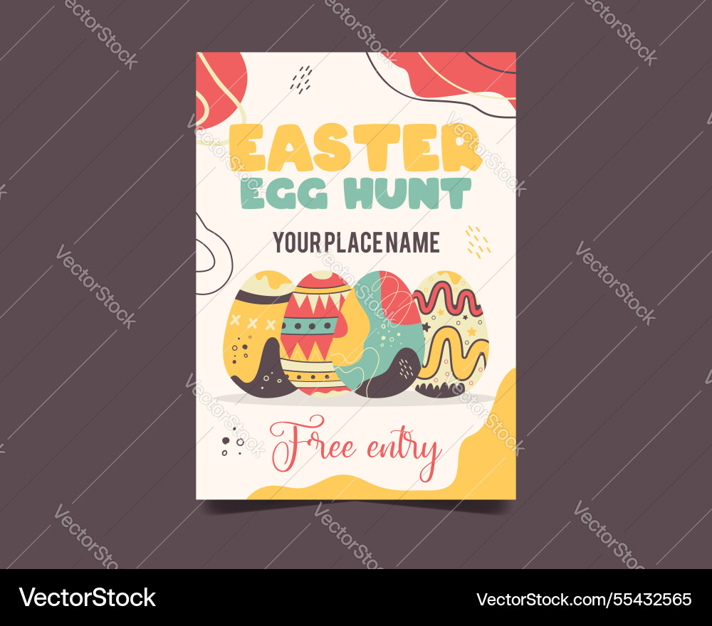 Easter egg card design holiday hunt Royalty Free Vector