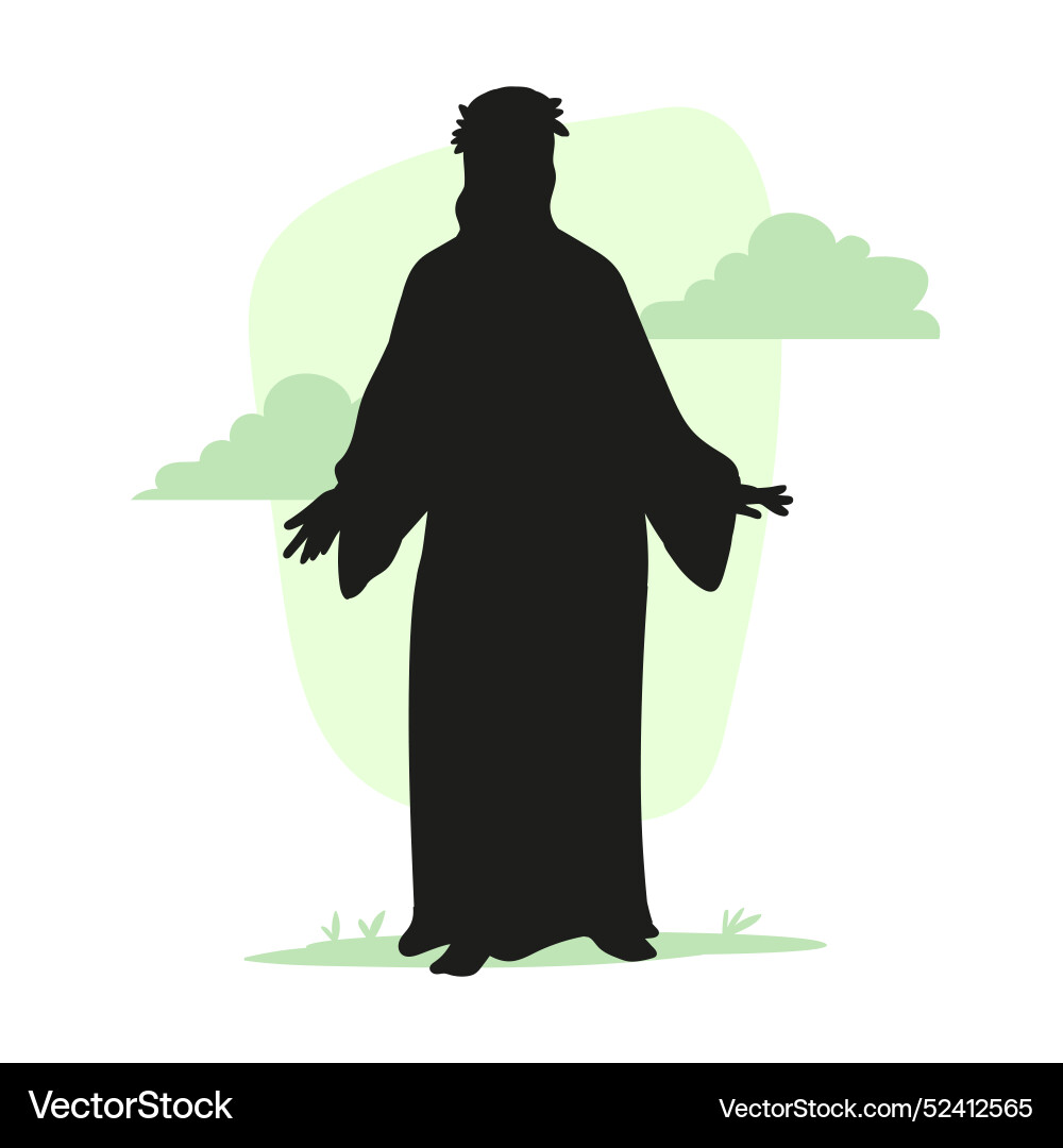 Flat jesus silhouette Royalty Free Vector Image