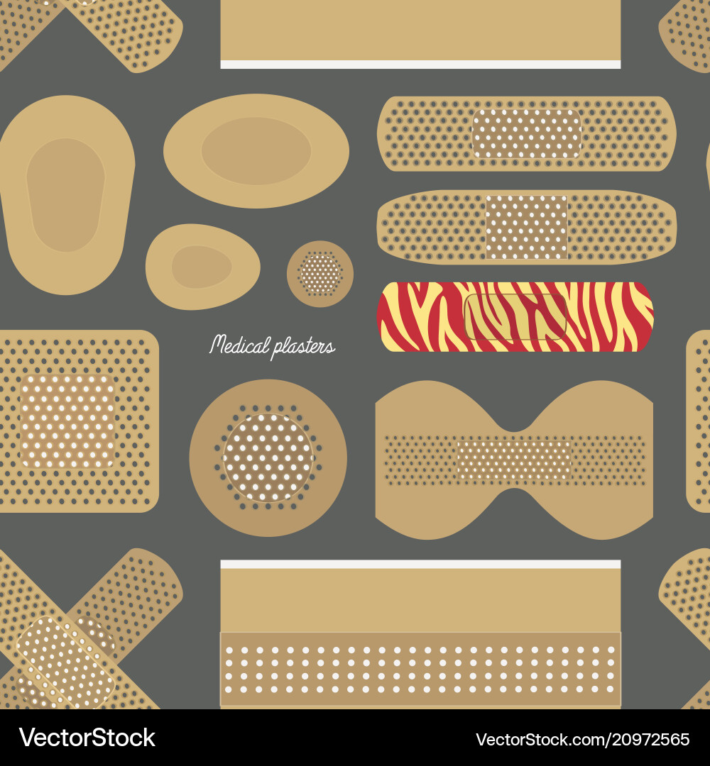 Medical plasters of various shape pattern Vector Image