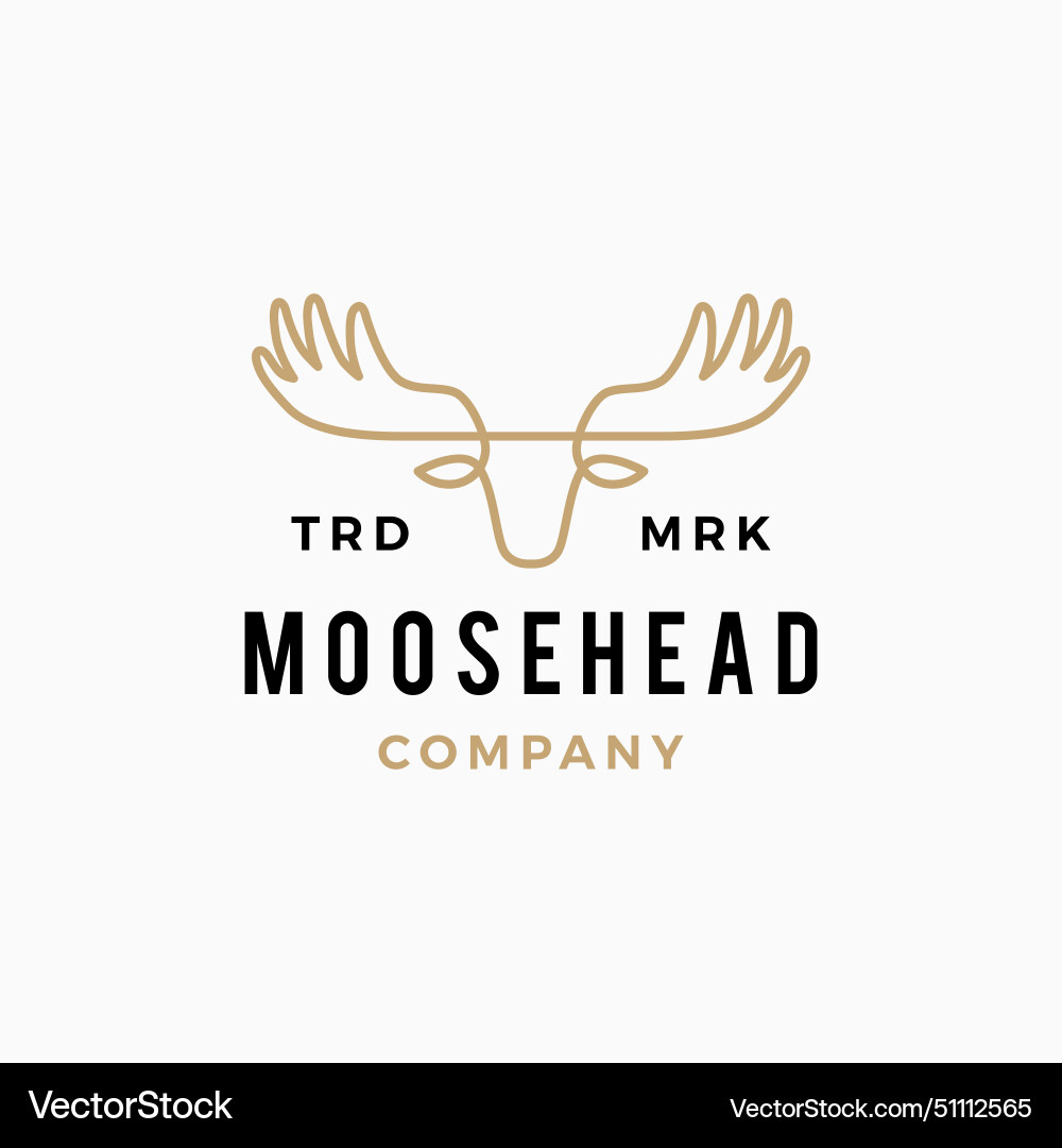 Moose antlers head logo icon Royalty Free Vector Image