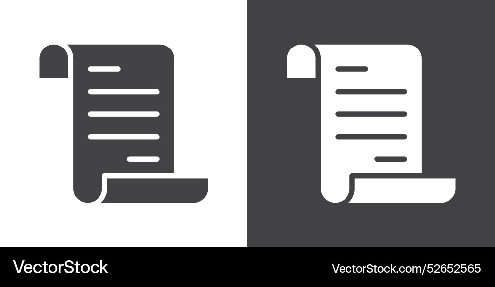 Scroll paper icon thin line set Royalty Free Vector Image