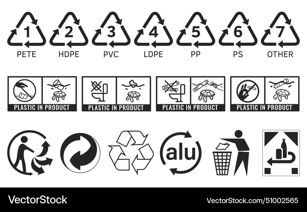 Set of recycling symbols Royalty Free Vector Image