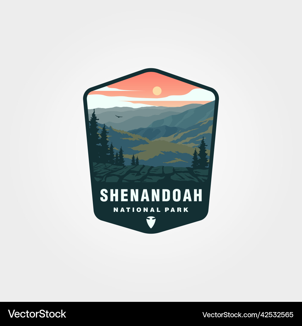 Shenandoah national park logo patch design Vector Image