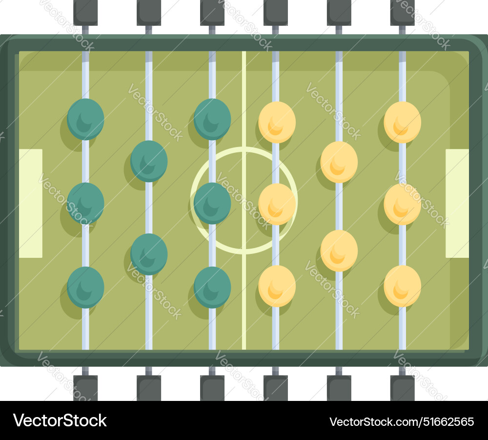 Table football game with green playing field Vector Image