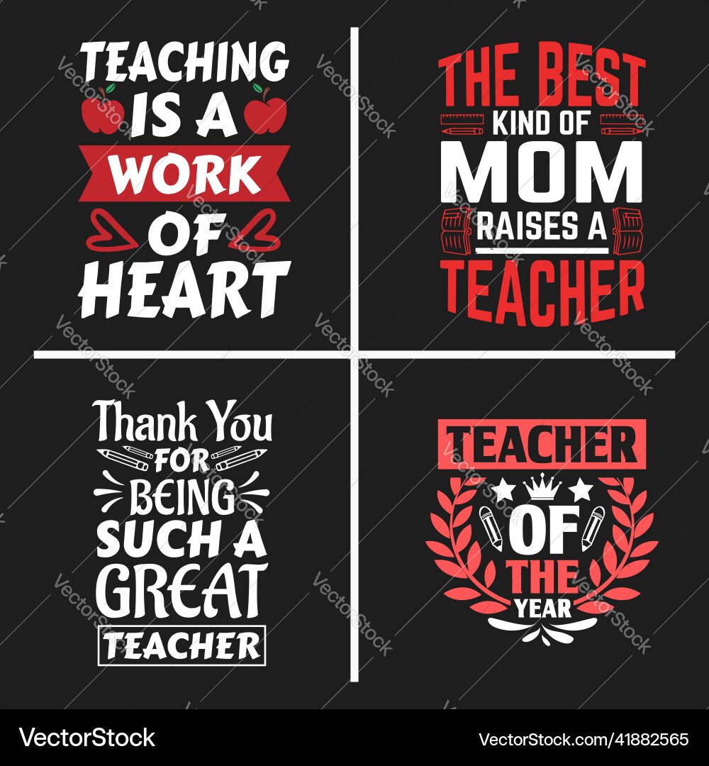Teacher quotes design bundle Royalty Free Vector Image