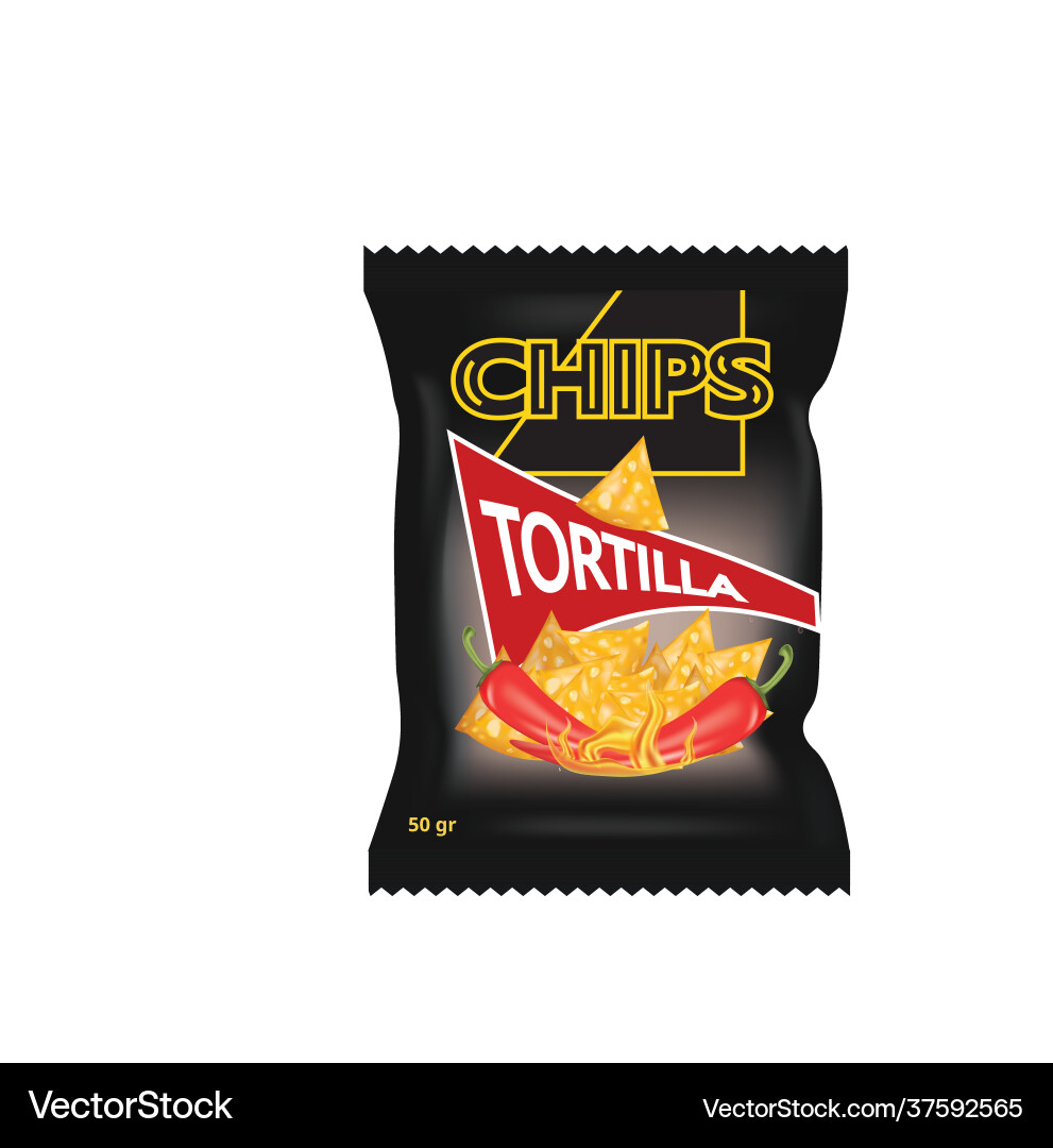 Tortilla chips bag Royalty Free Vector Image - VectorStock