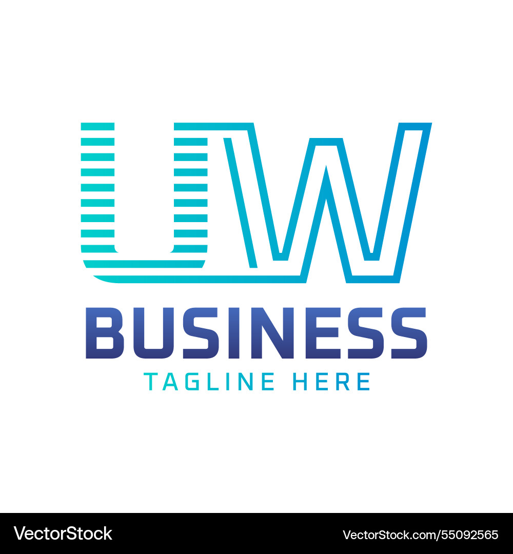Uw logo design sleek modern letter Royalty Free Vector Image
