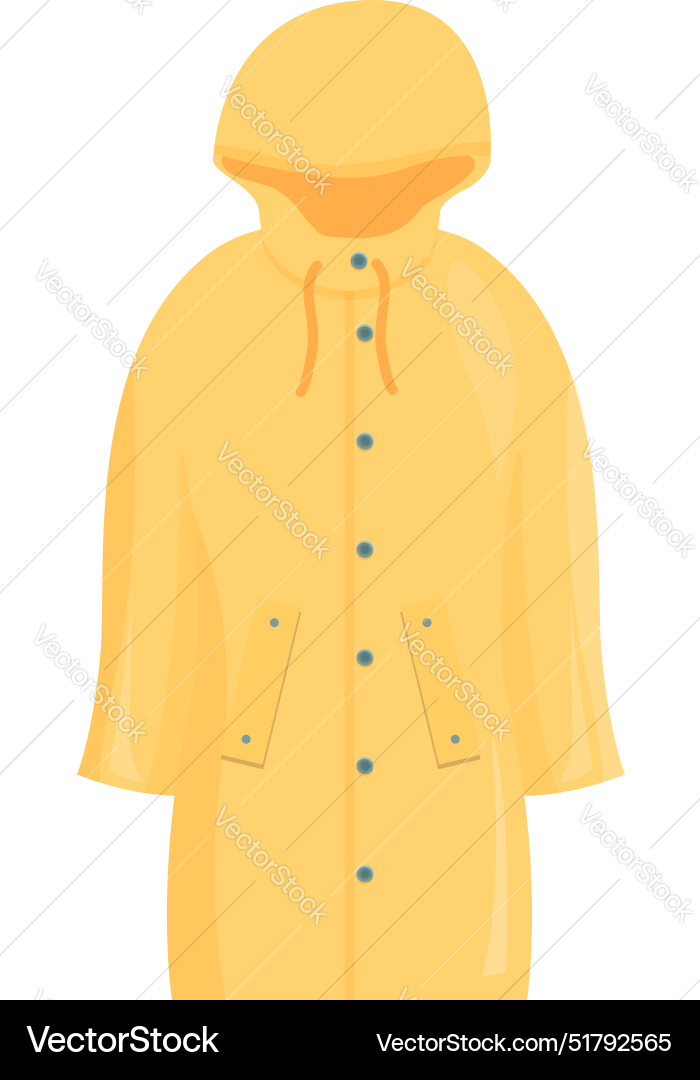 Yellow raincoat protecting from cold and rain Vector Image