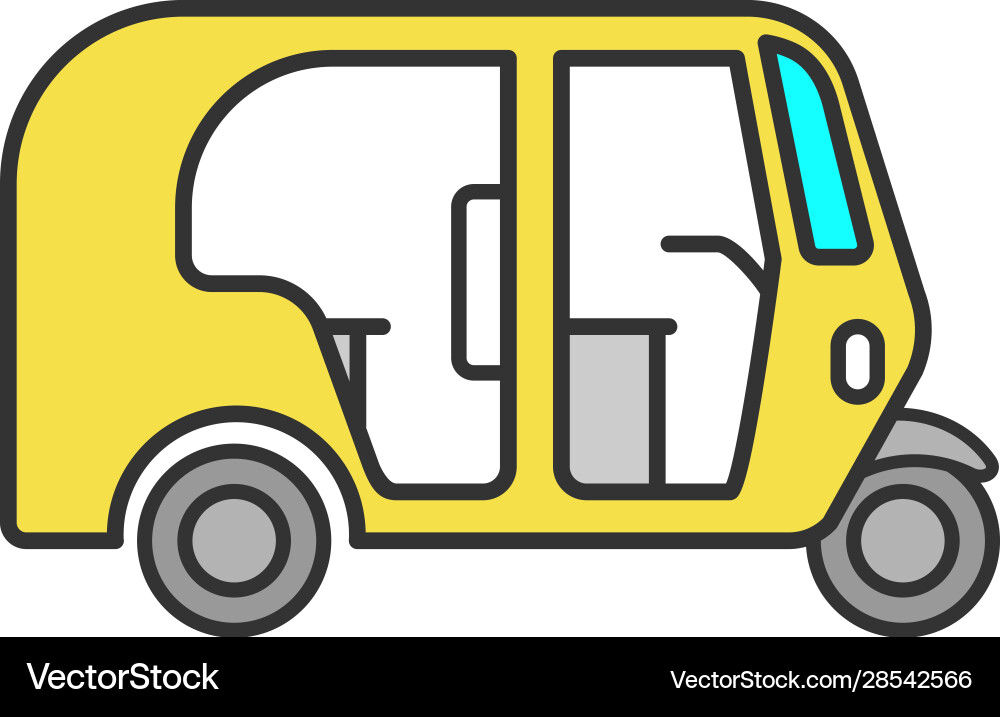 Auto rickshaw color icon Royalty Free Vector Image