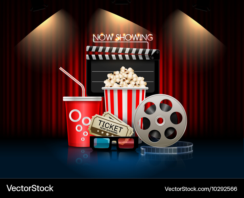 Cinema movie object Royalty Free Vector Image - VectorStock