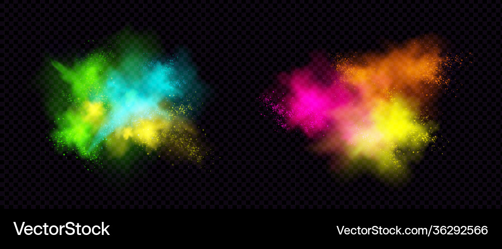 Explosions color powder paint dust Royalty Free Vector Image