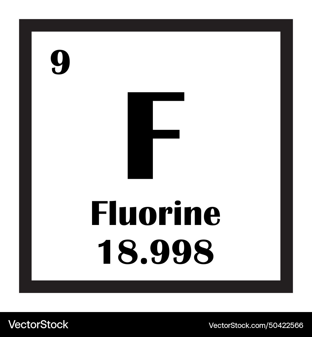 Fluorine chemical element icon Royalty Free Vector Image