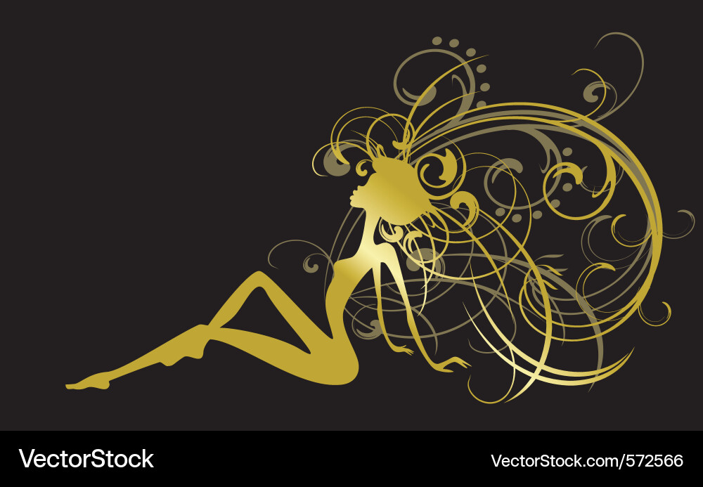 Gold girl Royalty Free Vector Image - VectorStock