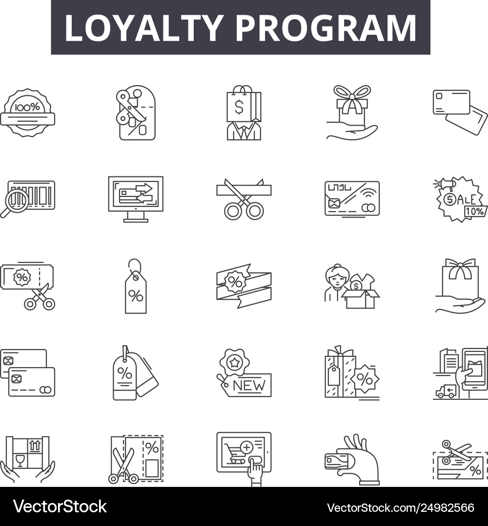 Loyalty Program Icons Set Royalty Free Vector Image