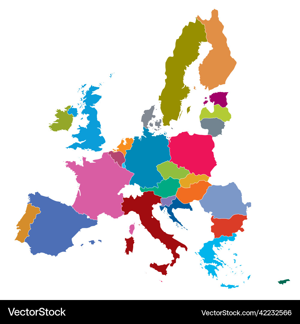 Map of european union Royalty Free Vector Image