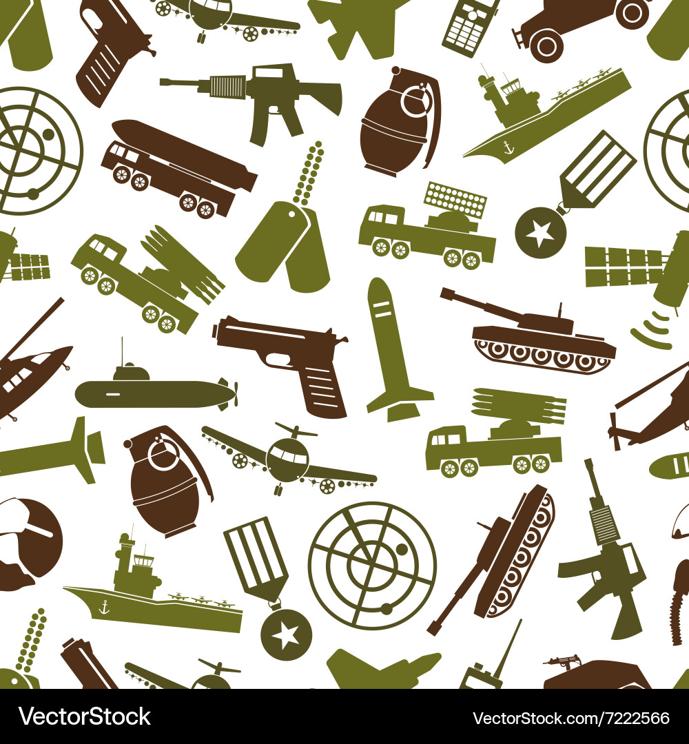 Military theme colors icons seamless pattern eps10