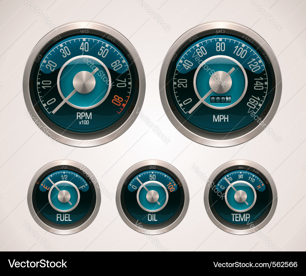 Retro Tachometer Vector Images (80)