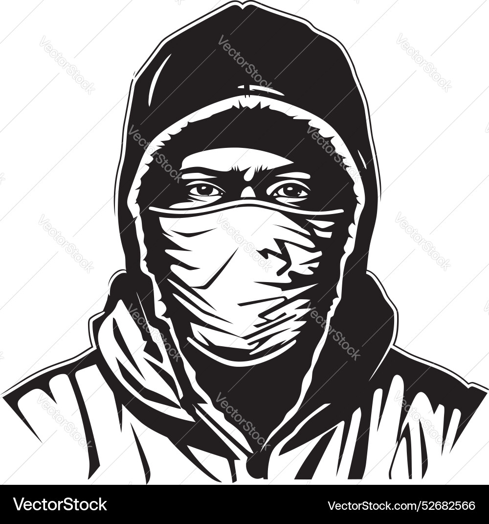 Shrouded savior concealed identity with dark Vector Image