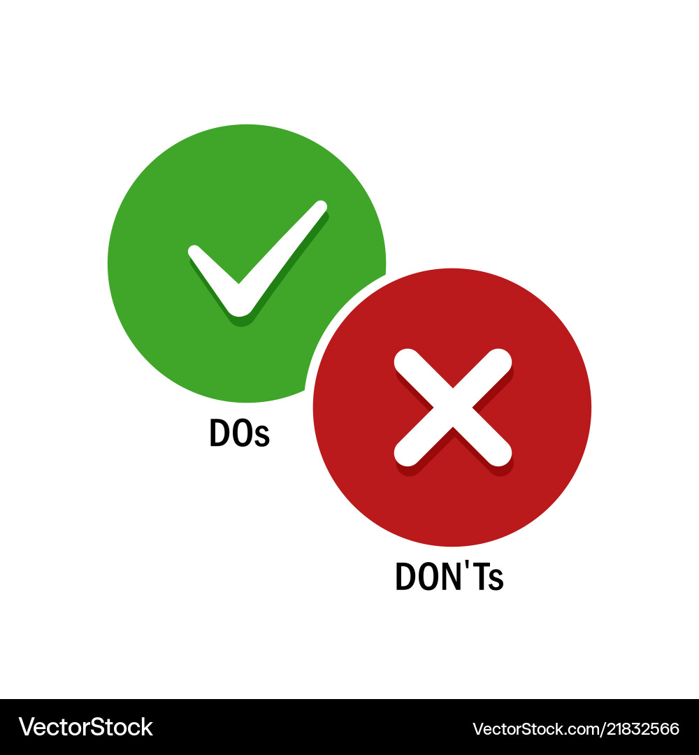 Simple positive and negative symbols dos Vector Image