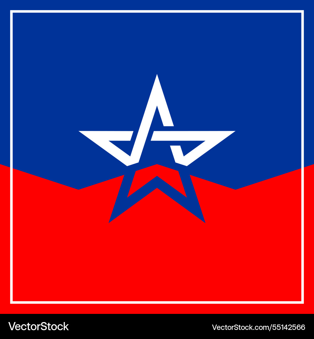 Stylized star symbol on two color geometric Vector Image