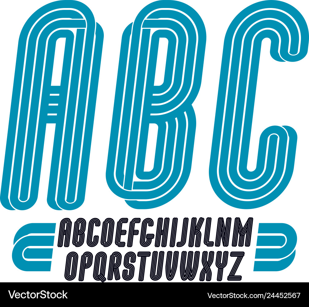 Art funky script from a to z created Royalty Free Vector