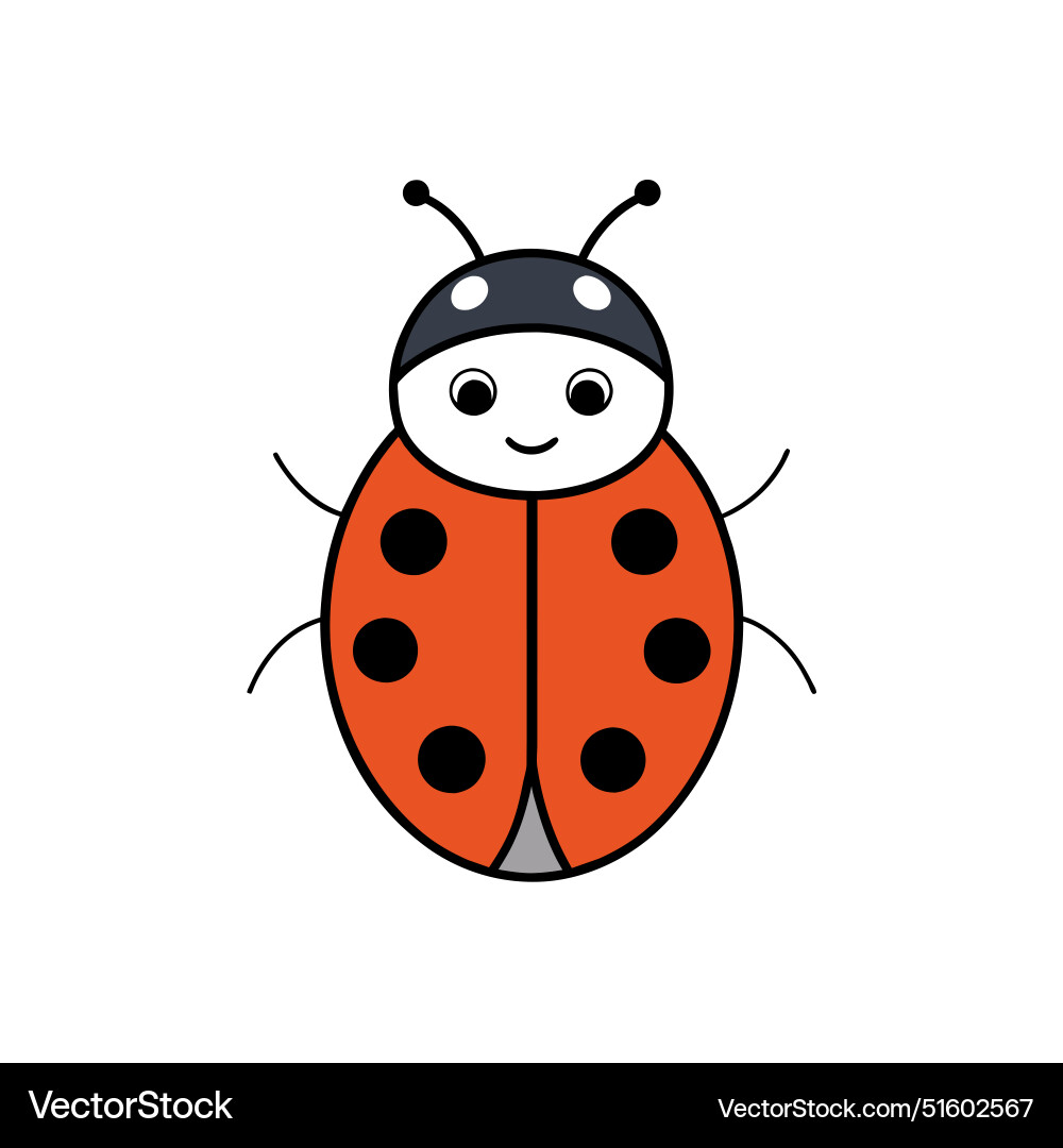Asian lady beetle bug learns icon Royalty Free Vector Image