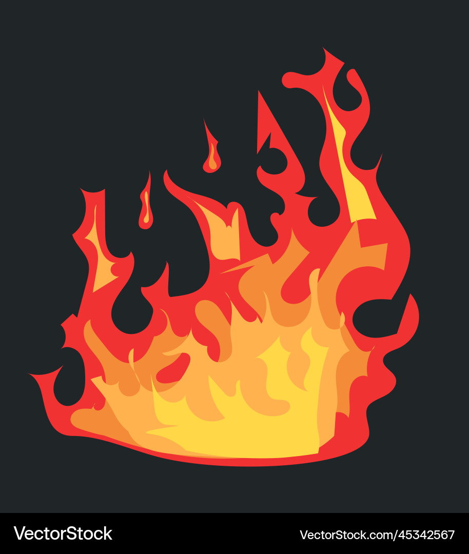 Bright Flame Fire Effect Royalty Free Vector Image