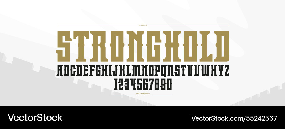 Colossal and monumental epic font vintage Vector Image
