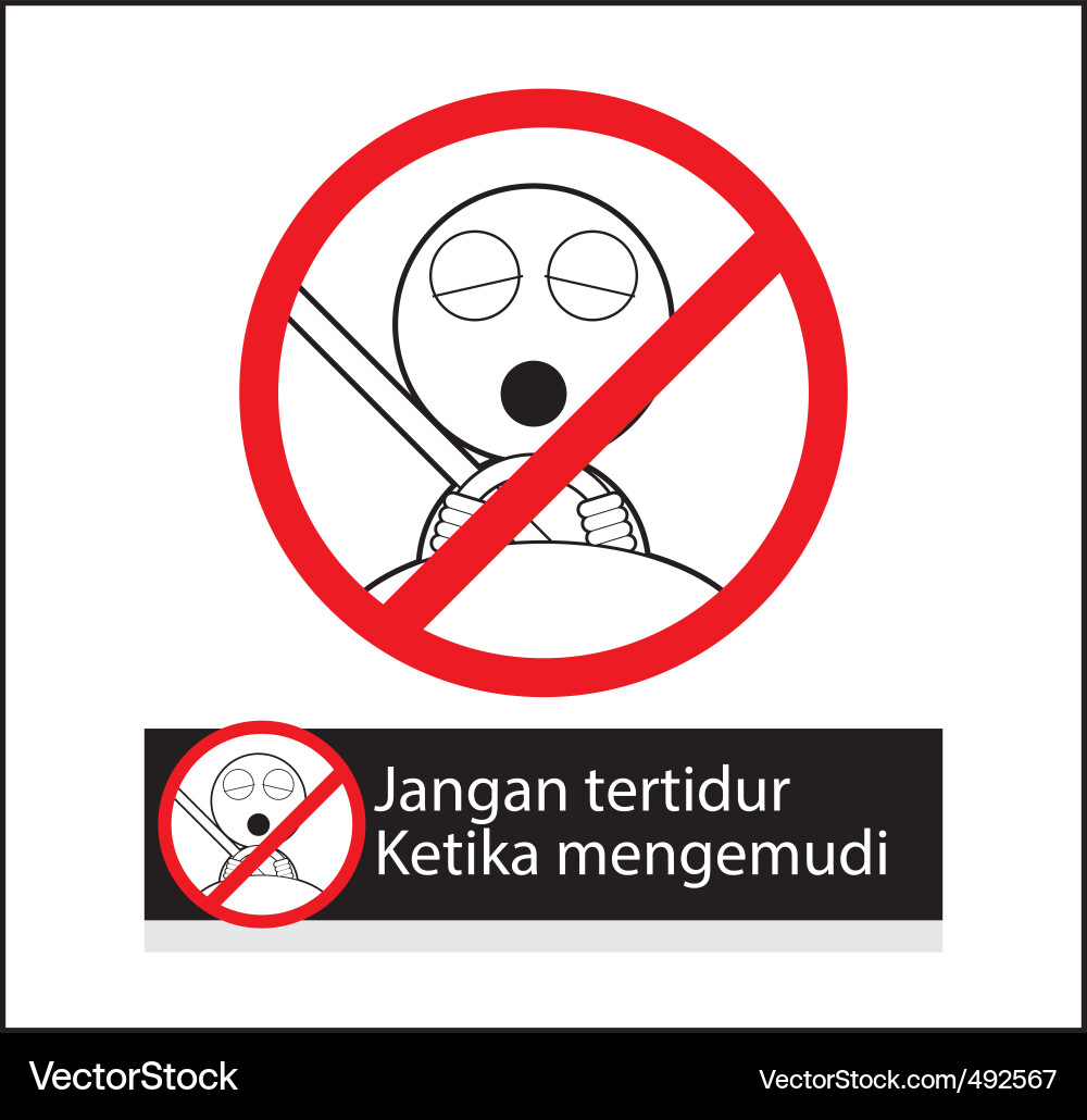 Driver Fatigue - Road Exhaustion Royalty Free Vector Image