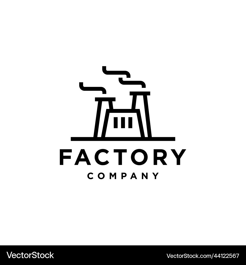 Factory industry logo design manufacturing Vector Image