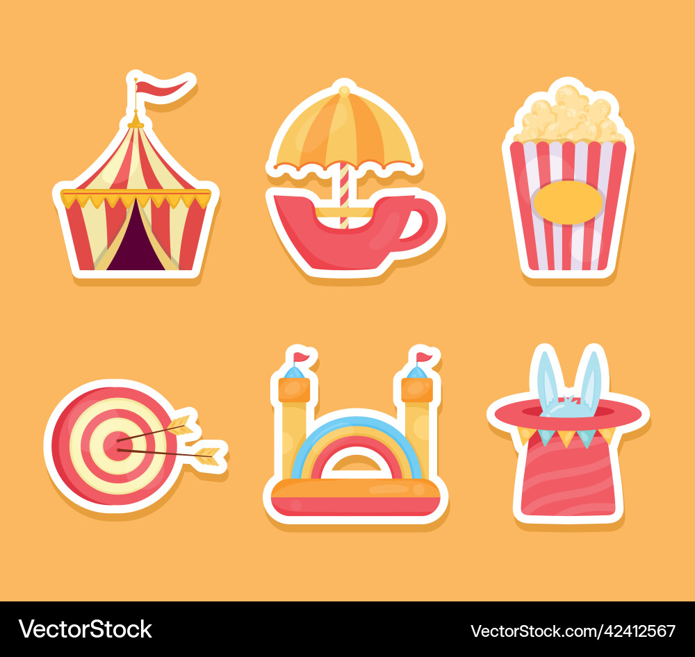 Freizeitpark Icons Lizenzfreies Vektorbild - VectorStock