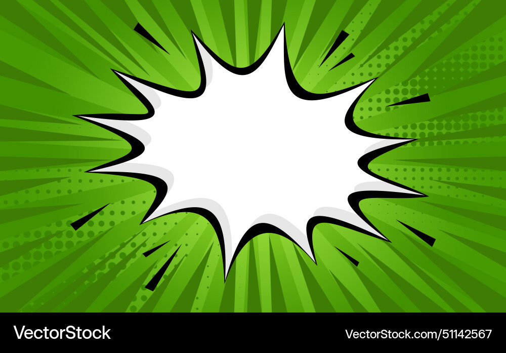 Green comic cartoon background stars template Vector Image
