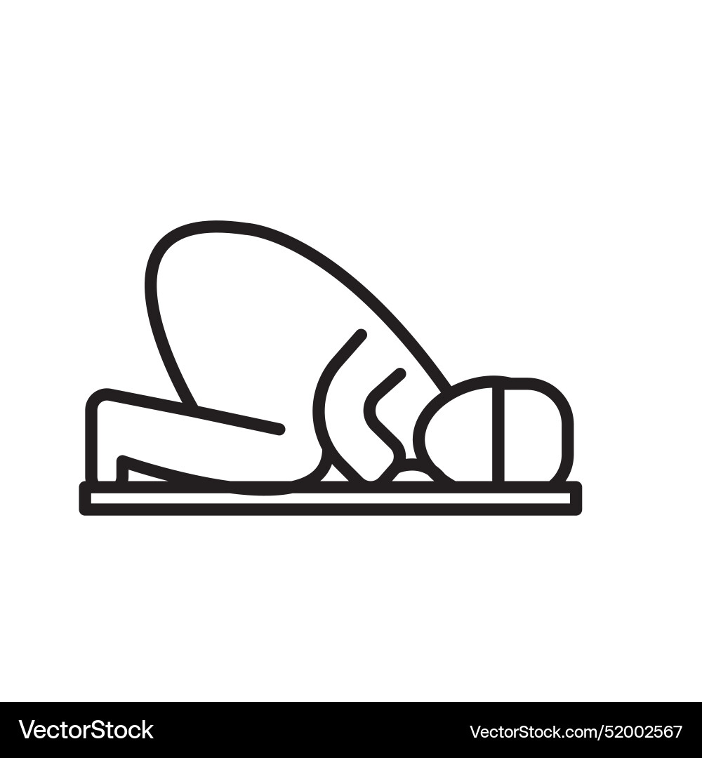 Islamic prayer sujud icon perfect for religious Vector Image