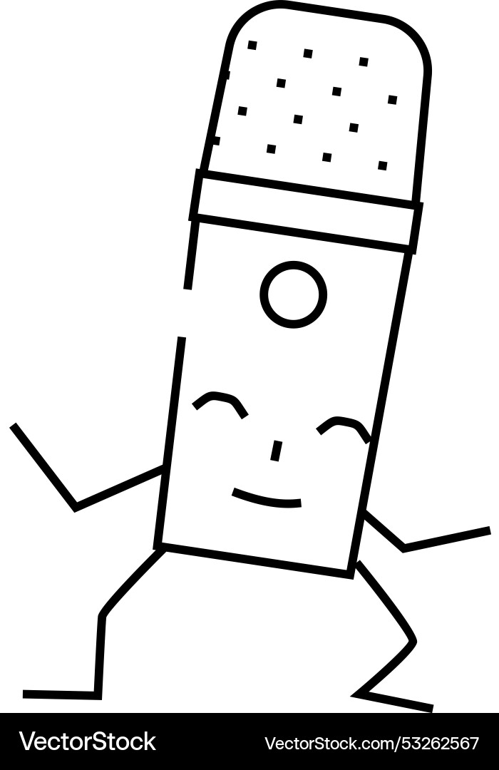 Microphone music retro character line icon Vector Image