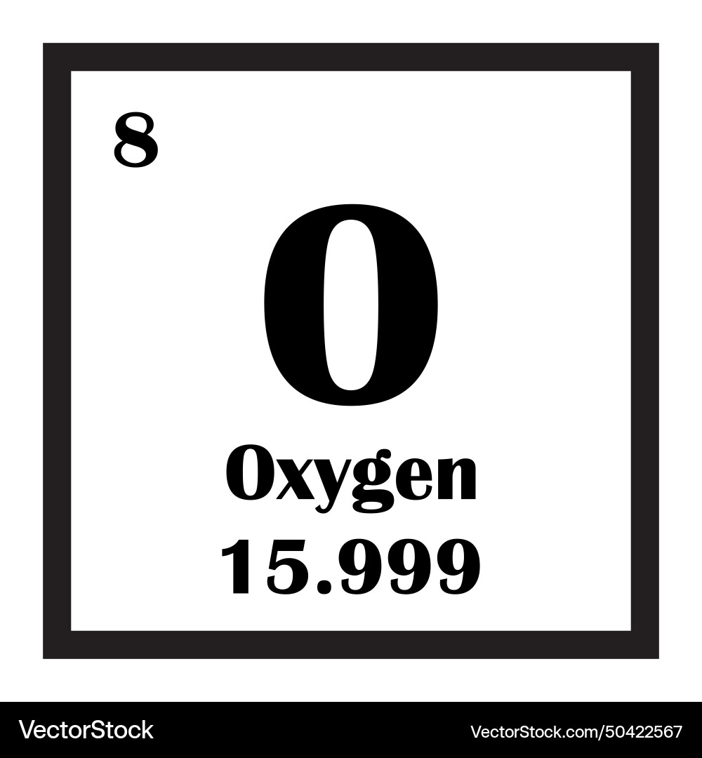 Oxygen chemical element icon Royalty Free Vector Image